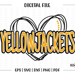 Yellowjacket Svg Heart Love Jacket Jackets Yellowjackets | Etsy