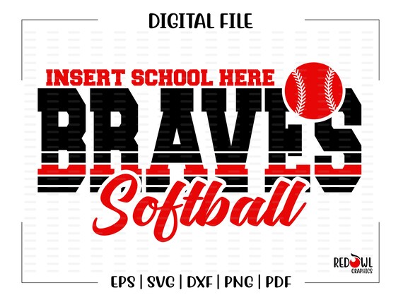 Braves Softball Svg Softball Svg Braves Brave Softball | Etsy