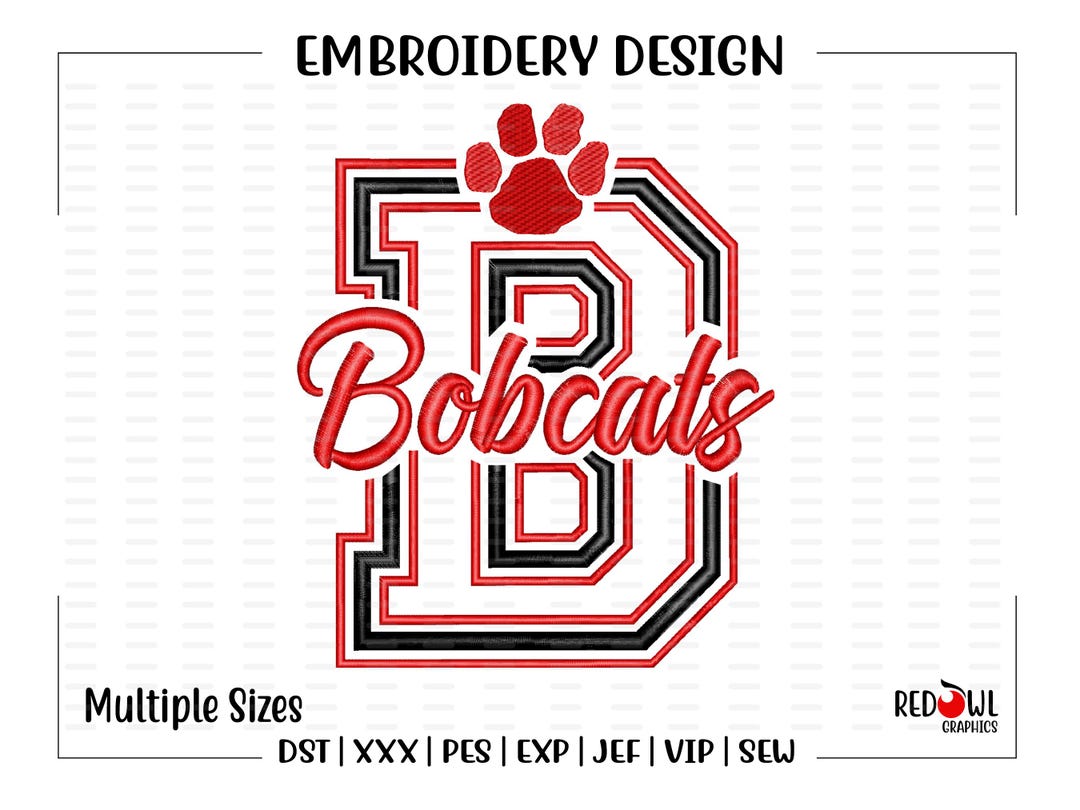 Bobcat, Bobcats, Embroidery Design, Mascot, School, Bobcat Embroidery ...