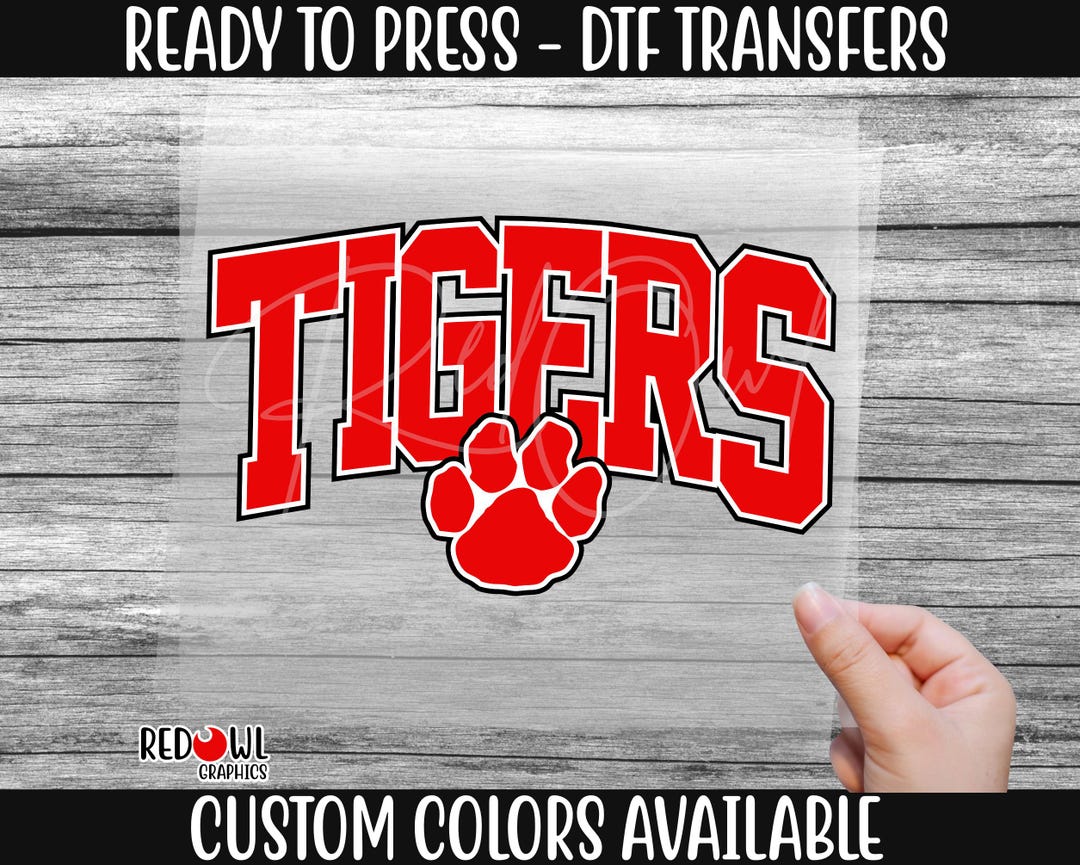 Ready to Press, Tiger, Tigers, DTF Transfer, Heat Transfer, Tigers DTF ...