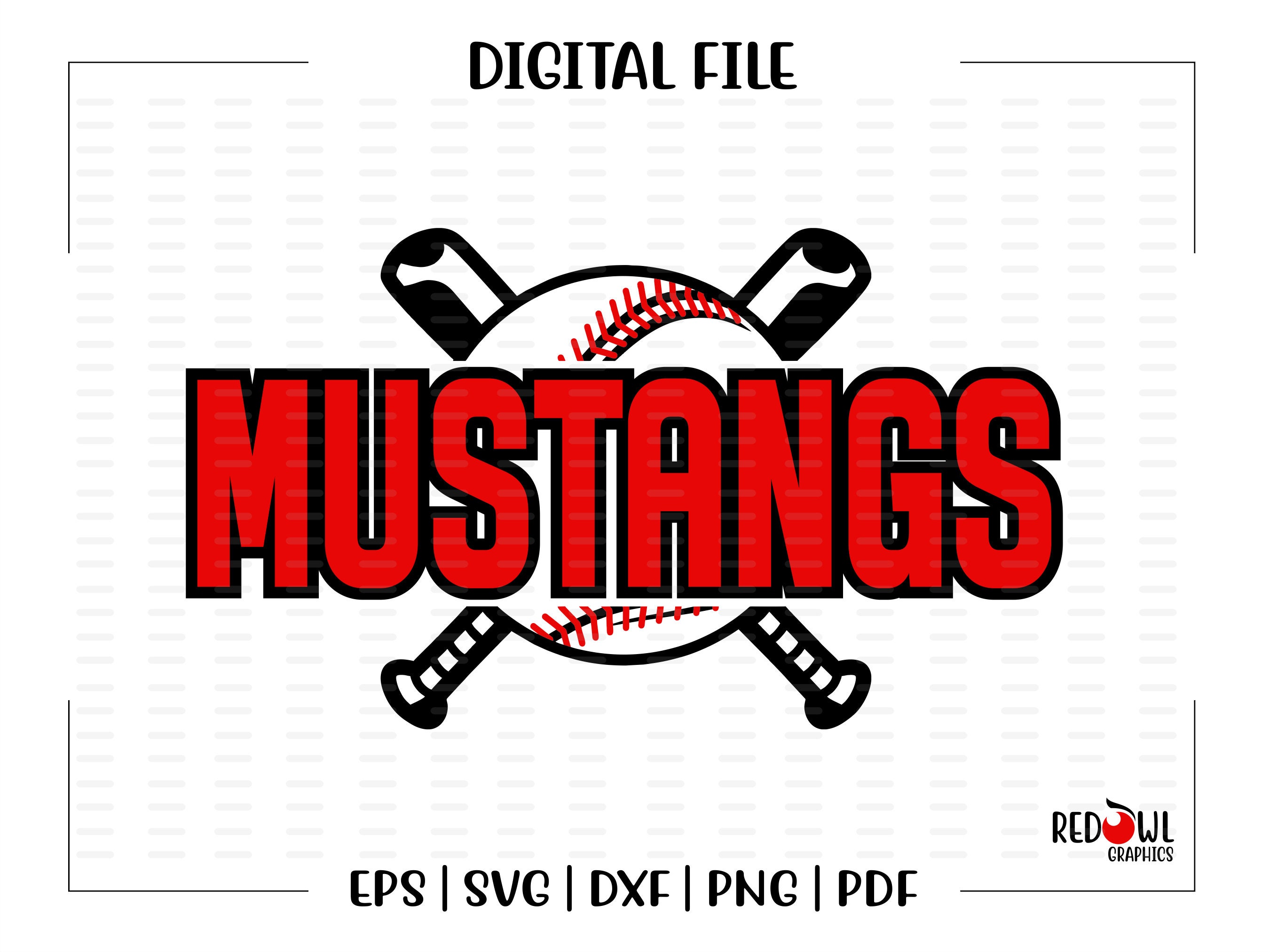 Mustang Baseball Svg Baseball Svg Mustang Mustangs | Etsy