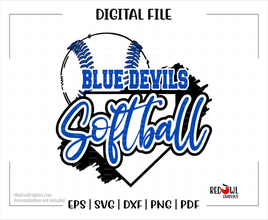 Softball Svg, Blue Devils Softball Svg, Blue Devils, Softball, Svg, Dxf ...