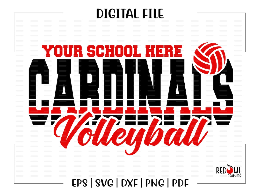 Volleyball Svg, Cardinal Volleyball Svg, Cardinal, Cardinals ...