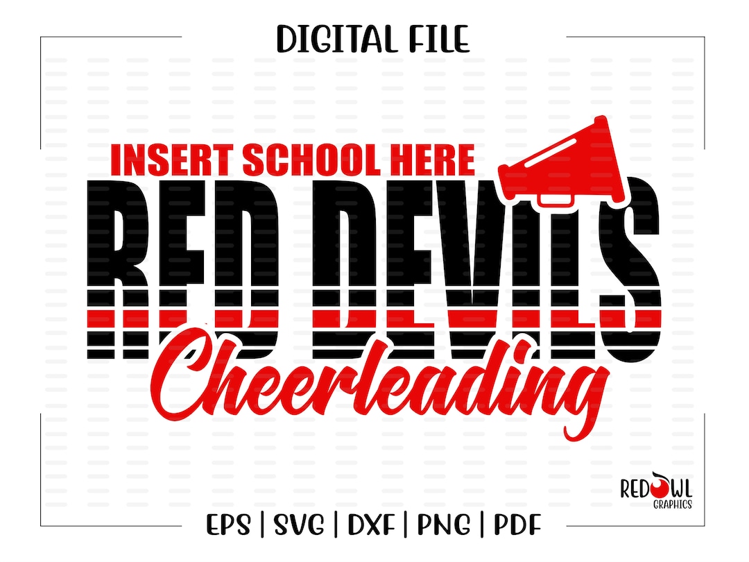 Cheerleader Svg, Red Devil Cheerleader, Red, Devil, Devils, Cheer ...
