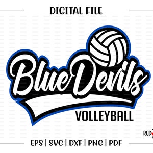 Volleyball Svg, Blue Devil Volleyball Svg, Blue, Devil, Volleyball, Svg ...