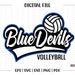 Volleyball Svg, Blue Devil Volleyball Svg, Blue, Devil, Volleyball, Svg ...