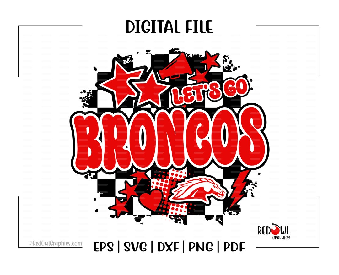 Bronco Svg, Broncos Svg, Bronco, Broncos, Clipart, Retro, Checker Board ...