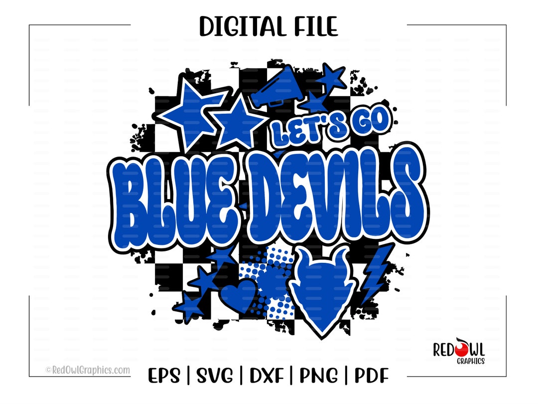 Blue Devil Svg, Blue Devils Svg, Blue Devil,retro, Checker, Devil, Svg ...
