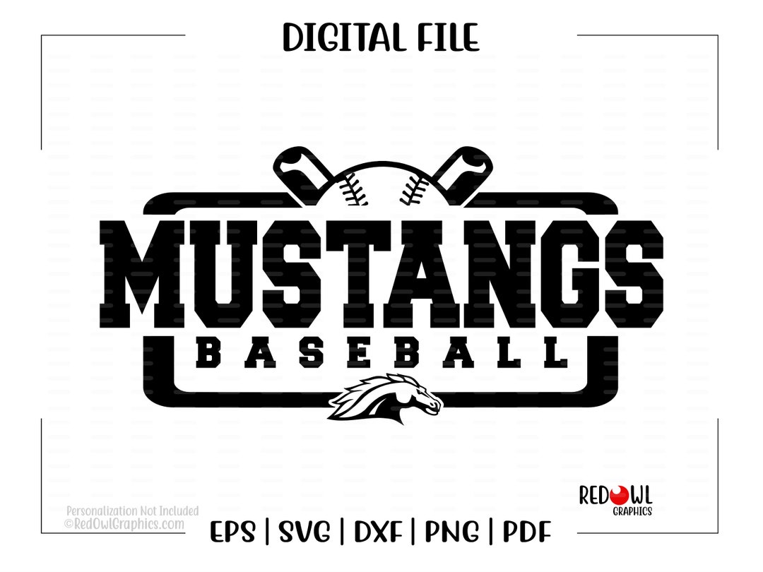 Mustang Baseball Svg, Baseball Svg, Mustang, Mustangs, Baseball, Vector ...