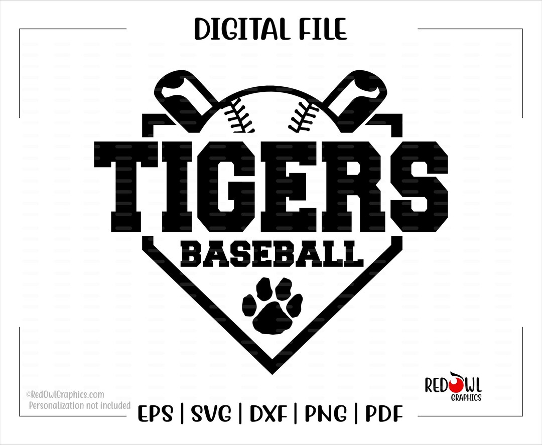 Baseball Svg, Tiger Baseball Svg, Tiger, Tigers, Baseball, Svg, Dxf ...