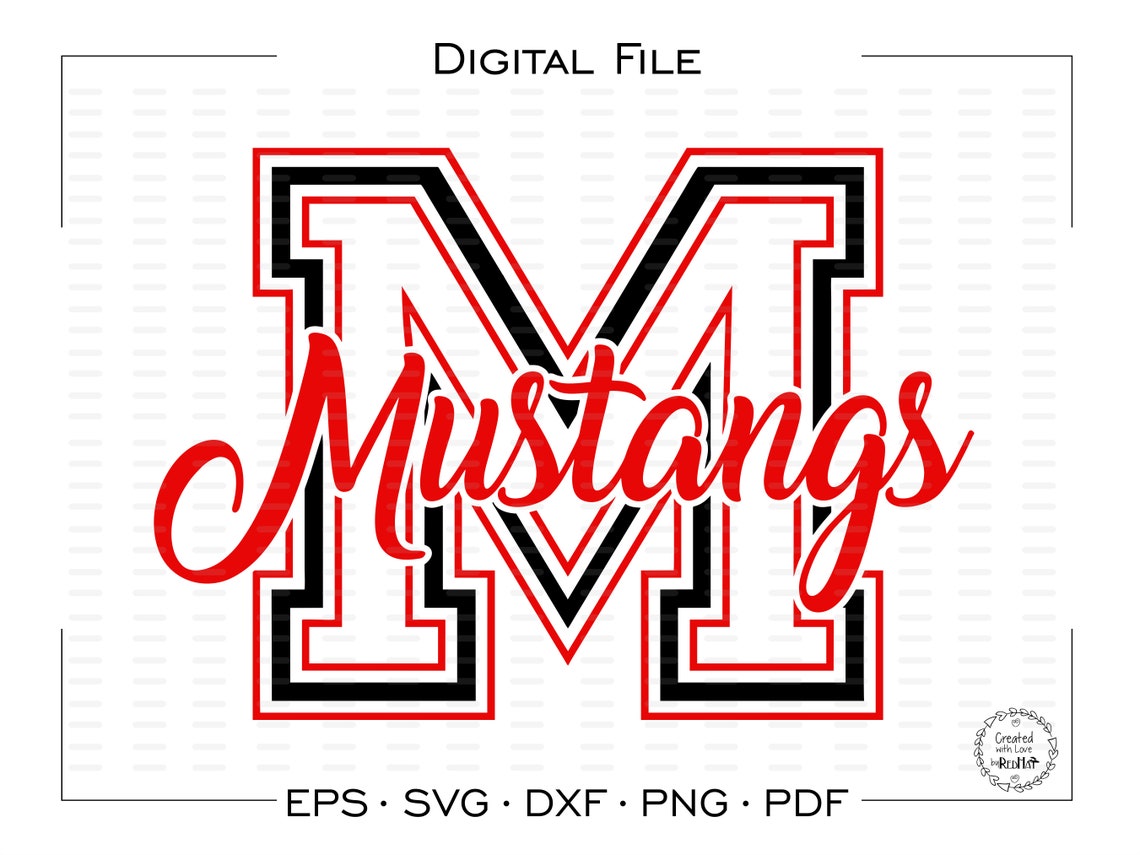 Mustang Svg Mustangs Svg Mustang Mustangs M Mascot - Etsy