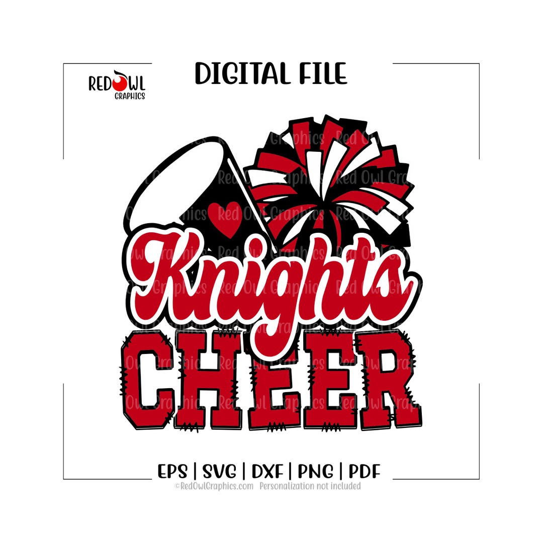 Knights Cheer Svg, Knight Cheerleader, Cheerleading, Team Mascot ...
