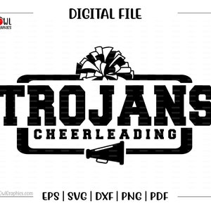 Cheerleader Svg, Trojan Cheerleader, Trojan, Trojans, Cheer ...