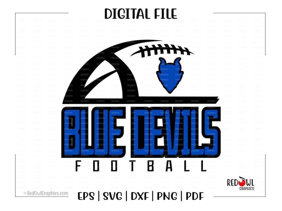 Football Svg, Blue Devil Svg, Blue Devil Football, Devil, Blue Devil ...