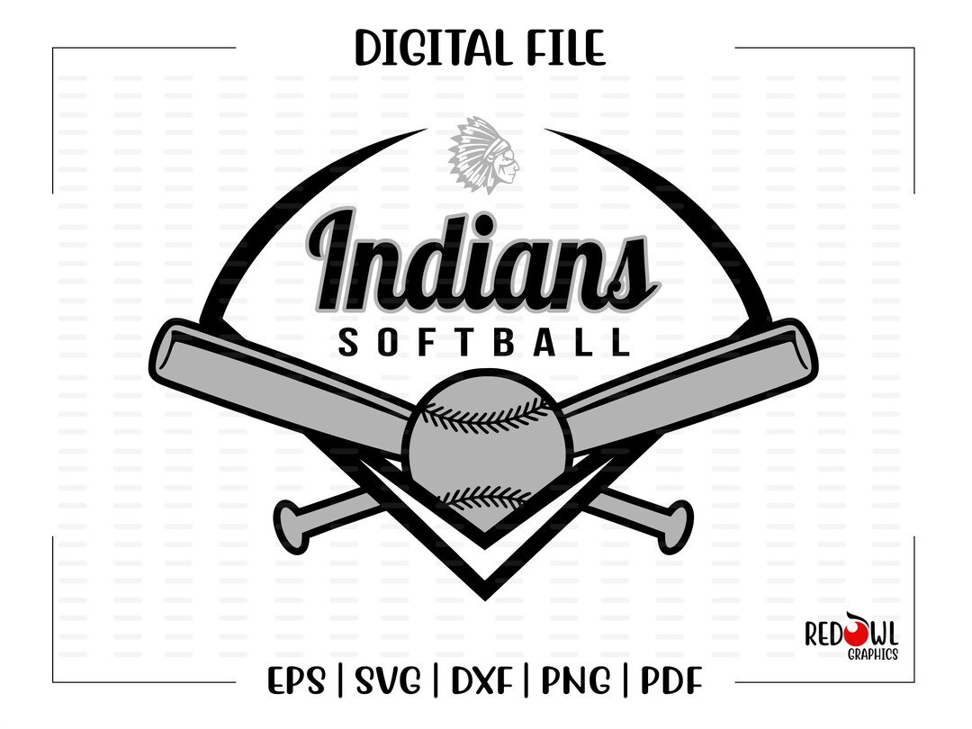 Softball Svg, Indian Softball Svg, Indian, Indians, Softball, Clipart ...