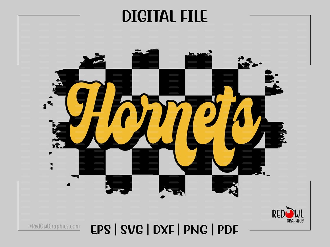 Hornet Svg, Hornets Svg, Hornet, Hornet, Retro, Checker, Svg, Dxf, Eps ...