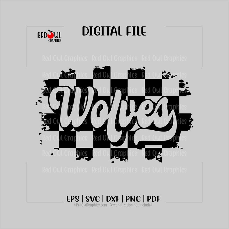 Wolves Svg, Wolves, Wolf, Mascot, Retro, Checker Board, Svg, Dxf, Eps ...
