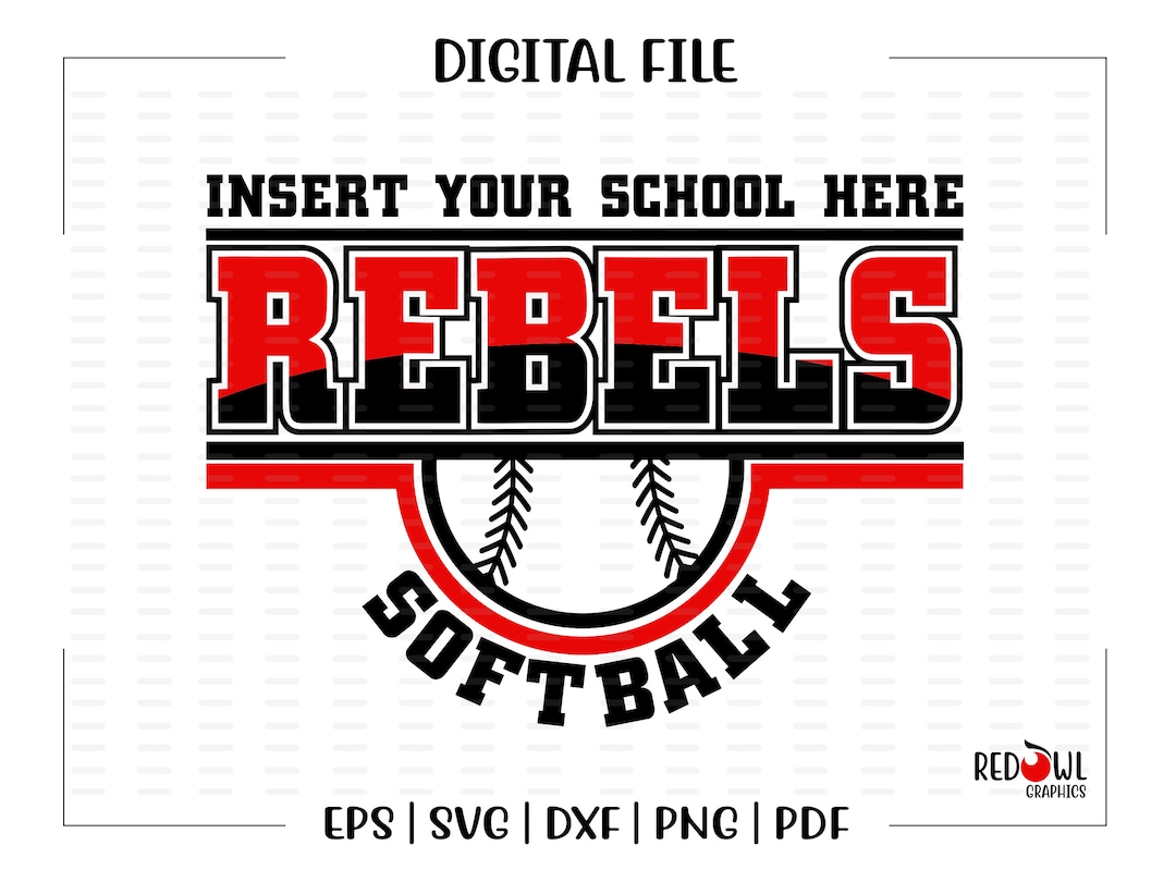 Softball Svg, Lady Rebel Softball Svg, Rebel, Rebels, Softball, Svg, Dxf, Eps, Png, Pdf ...