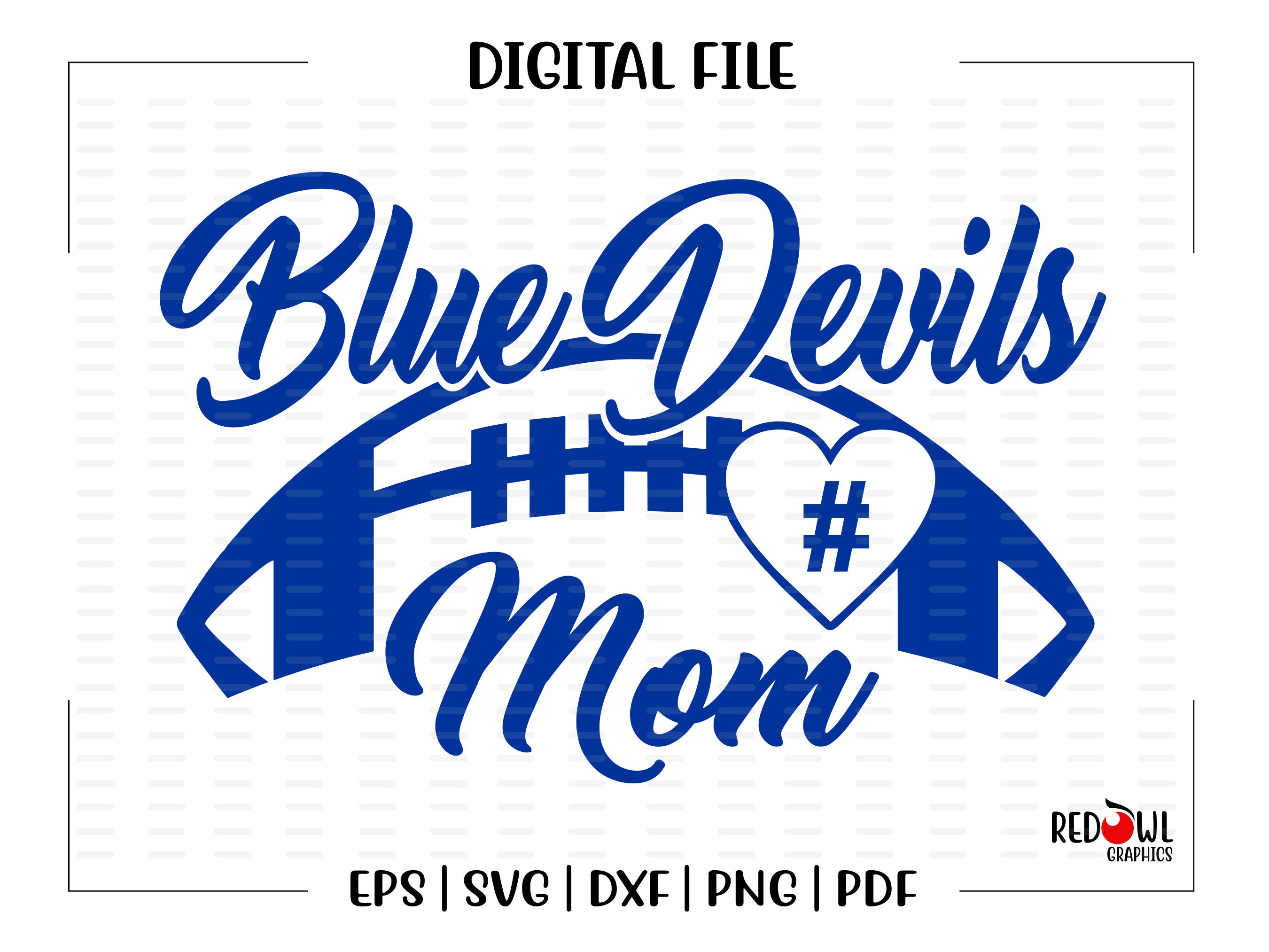 Football Mom Svg Blue Devil Svg Football Mom Devil Blue | Etsy