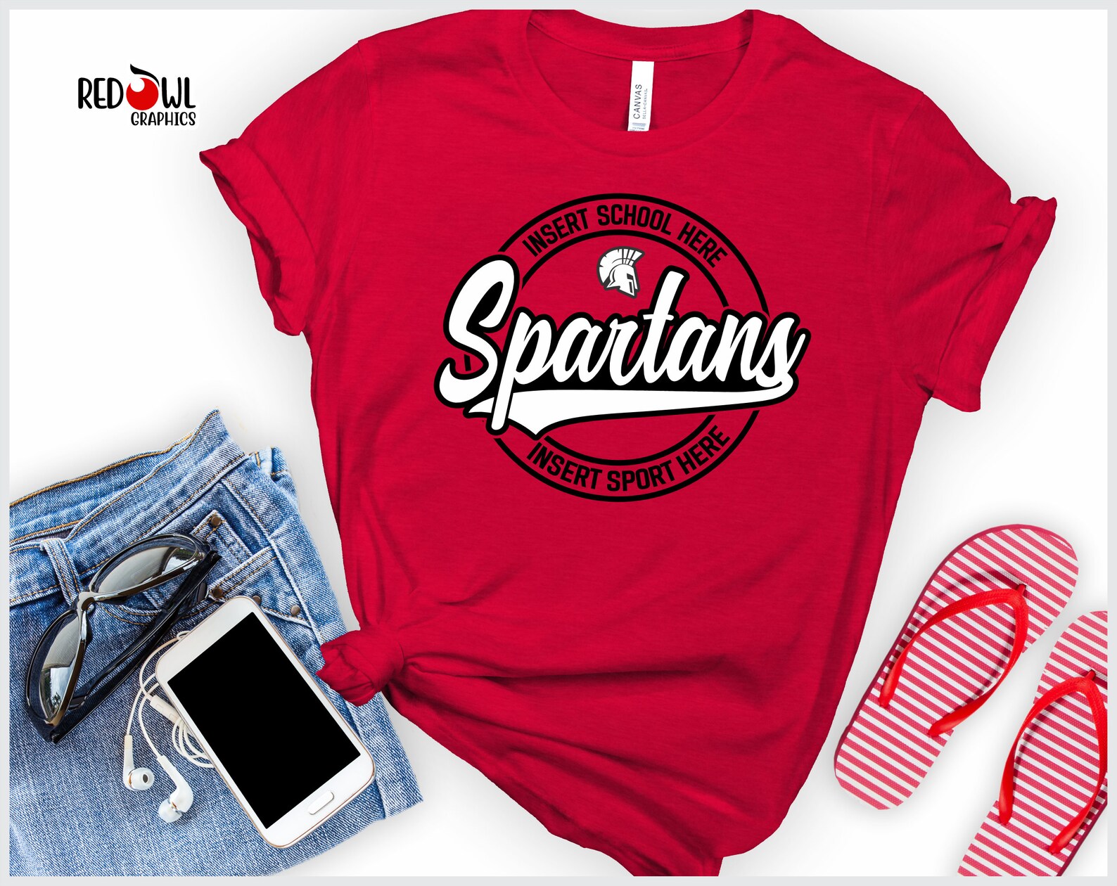Personalized Spartans T-shirt, Customized, Spartan, T-shirt, Football ...