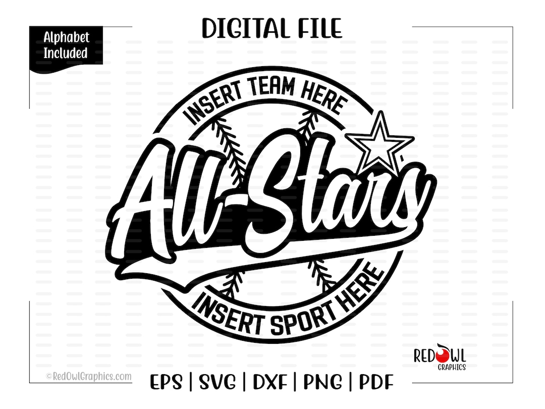 All Star Svg, All-star Svg, Baseball Svg, Baseball, All Stars, All ...