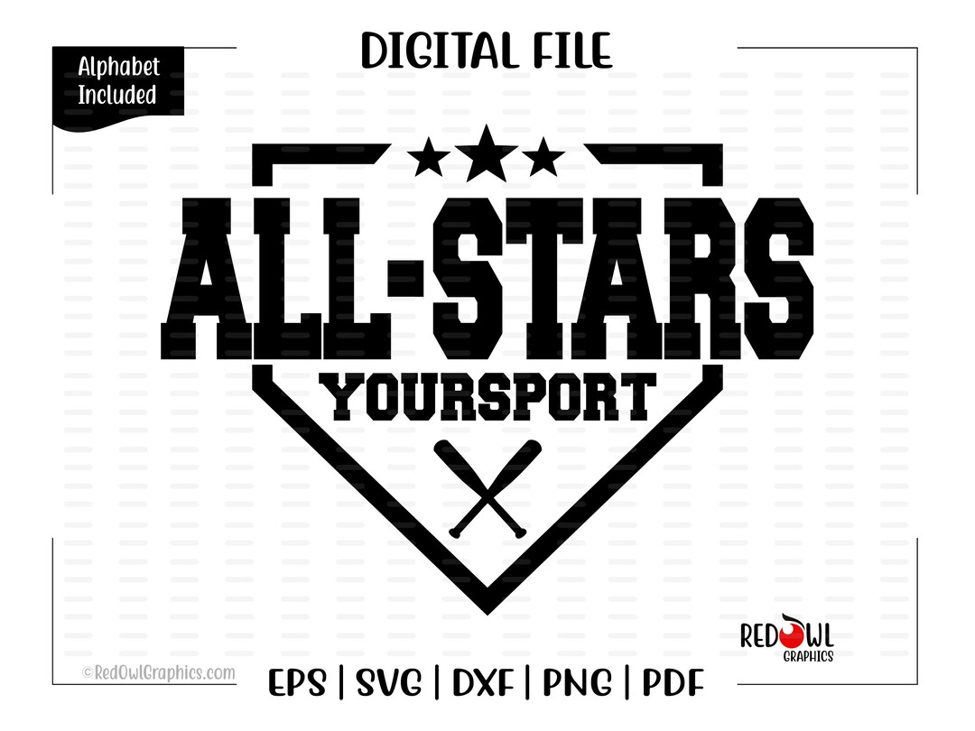 All Star Svg, All-star Svg, Baseball Svg, Baseball, All Stars, All ...