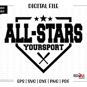 All Star Svg, All-star Svg, Baseball Svg, Baseball, All Stars, All ...