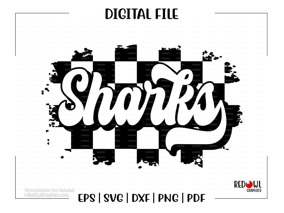 Shark Svg, Sharks Svg, Shark, Sharks, Retro, Checker Board, Sharks Png ...