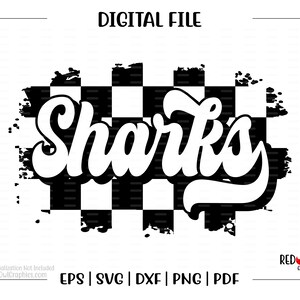 Shark Svg, Sharks Svg, Shark, Sharks, Retro, Checker Board, Sharks Png ...