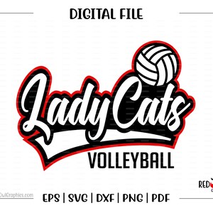 Volleyball Svg, Lady Cats Volleyball Svg, Lady, Cat, Ladycat ...