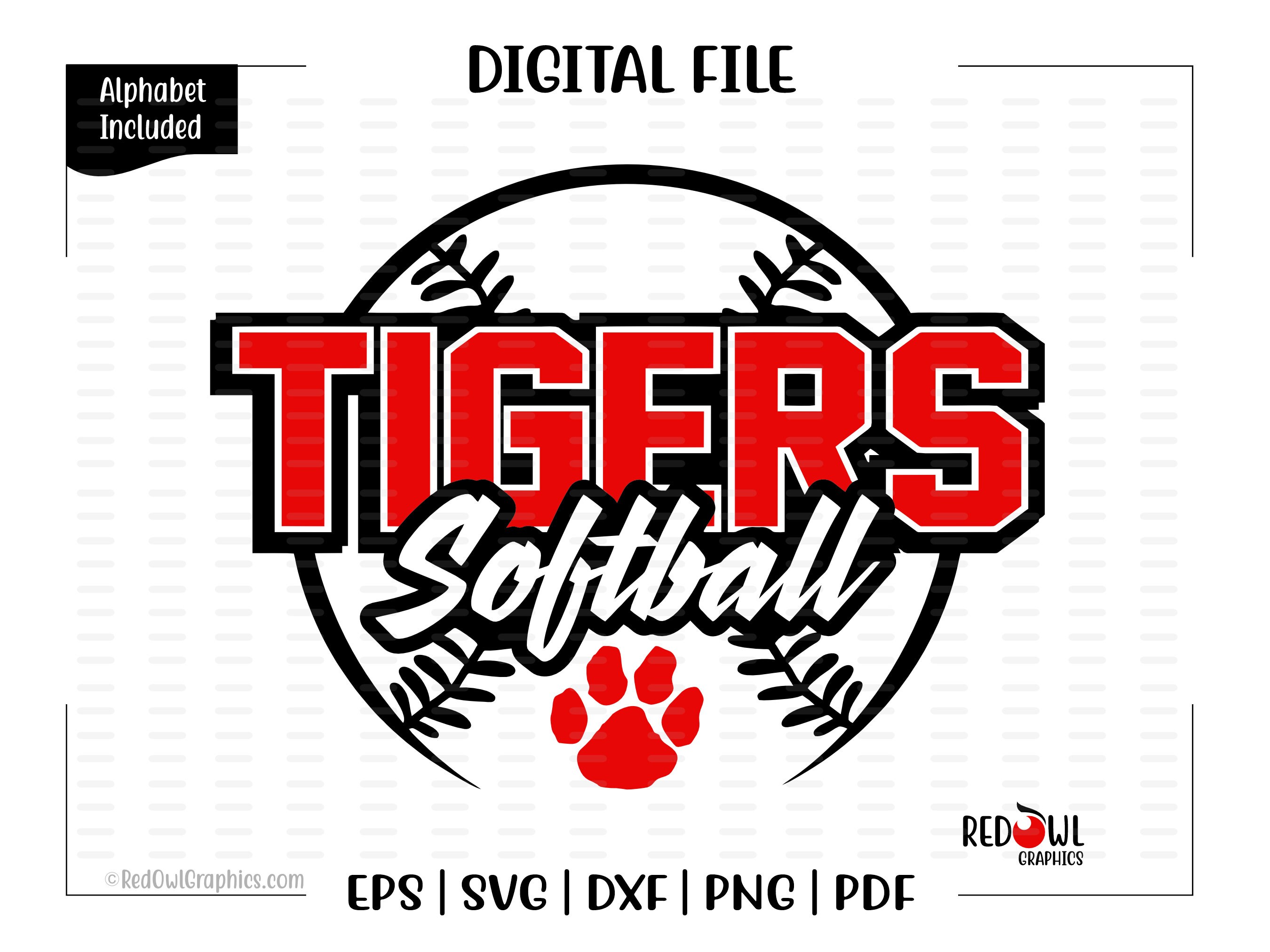 Softball Svg, Tiger Softball Svg, Tiger, Tigers, Softball, Svg, Dxf ...