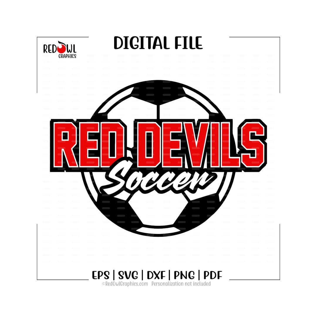 Red Devils Soccer Svg, Devil, Svg, Dxf, Eps, Png, Pdf, Sublimation, Cut ...