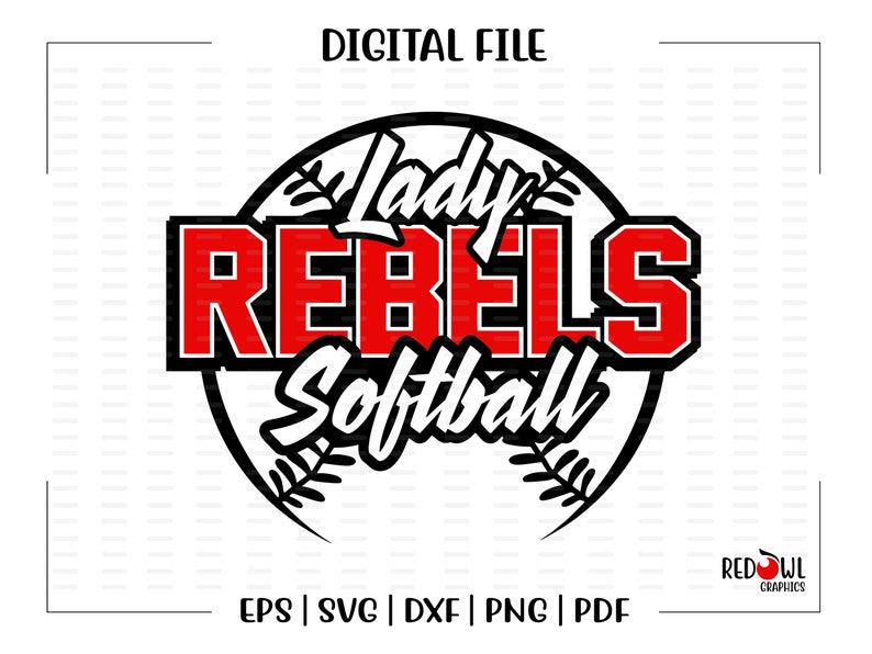 Softball Svg Lady Rebel Softball Svg Rebel Rebels - Etsy