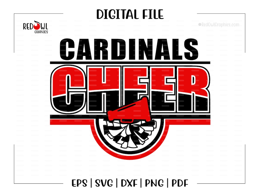 Cheerleader Svg, Cheer Svg, Cardinal, Cardinals, Cheer, Cheerleading ...