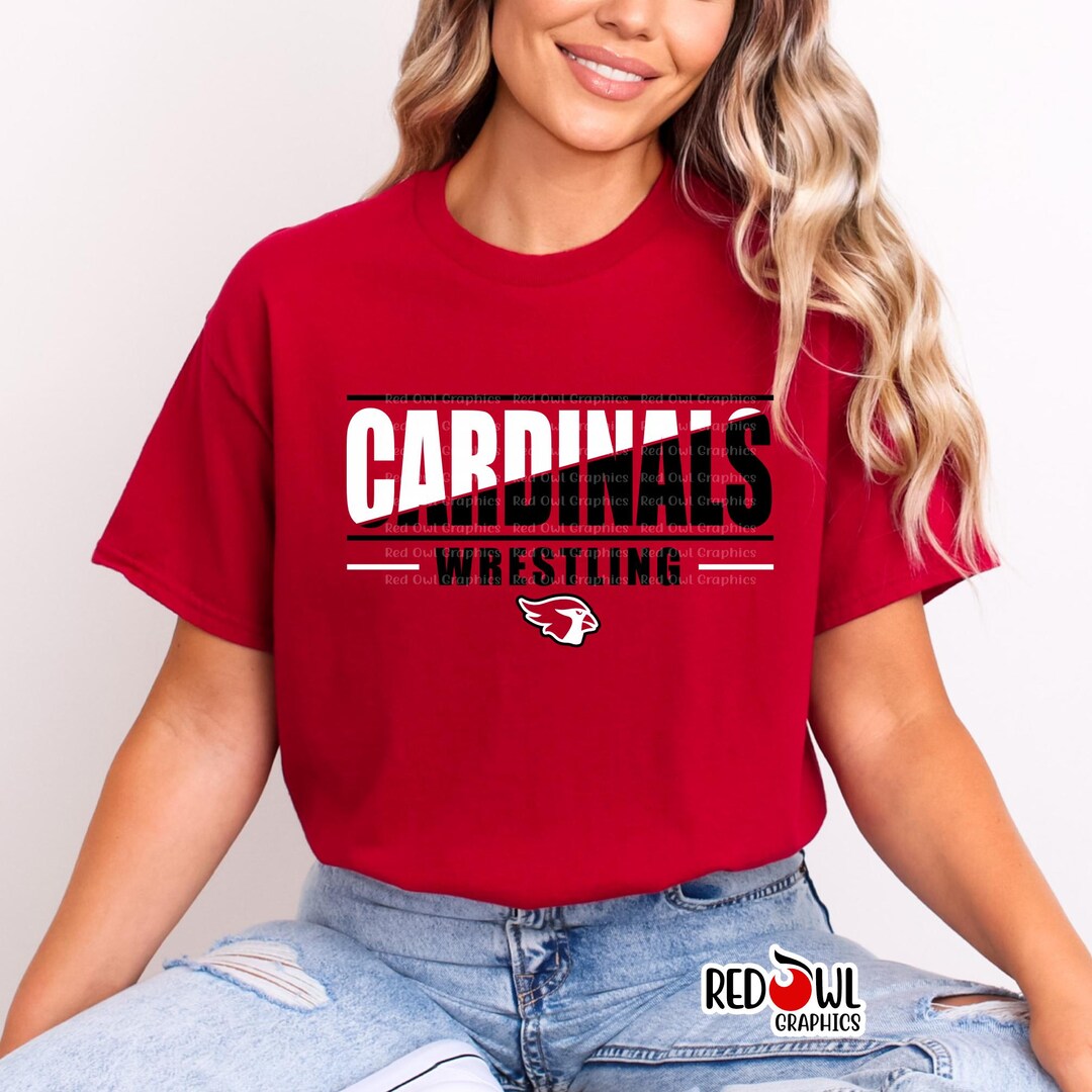 Cardinals Wrestling Shirt, Cardinal Mascot, School, Team, T-shirt ...