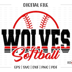 Softball Svg, Wolves Softball Svg, Wolves, Wolf, Softball, Svg, Dxf ...