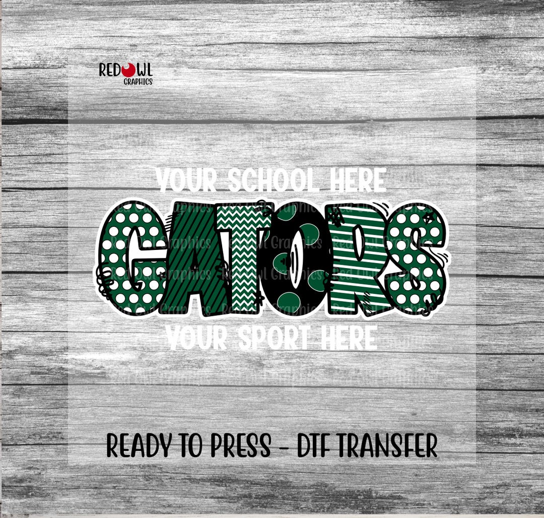 Ready to Press, Gators, Gators DTF, Custom DTF Transfer, Heat Transfer ...