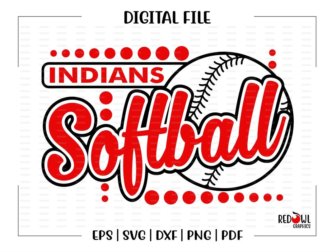 Softball Svg, Indian Softball Svg, Indian, Indians, Softball, Svg, Dxf ...