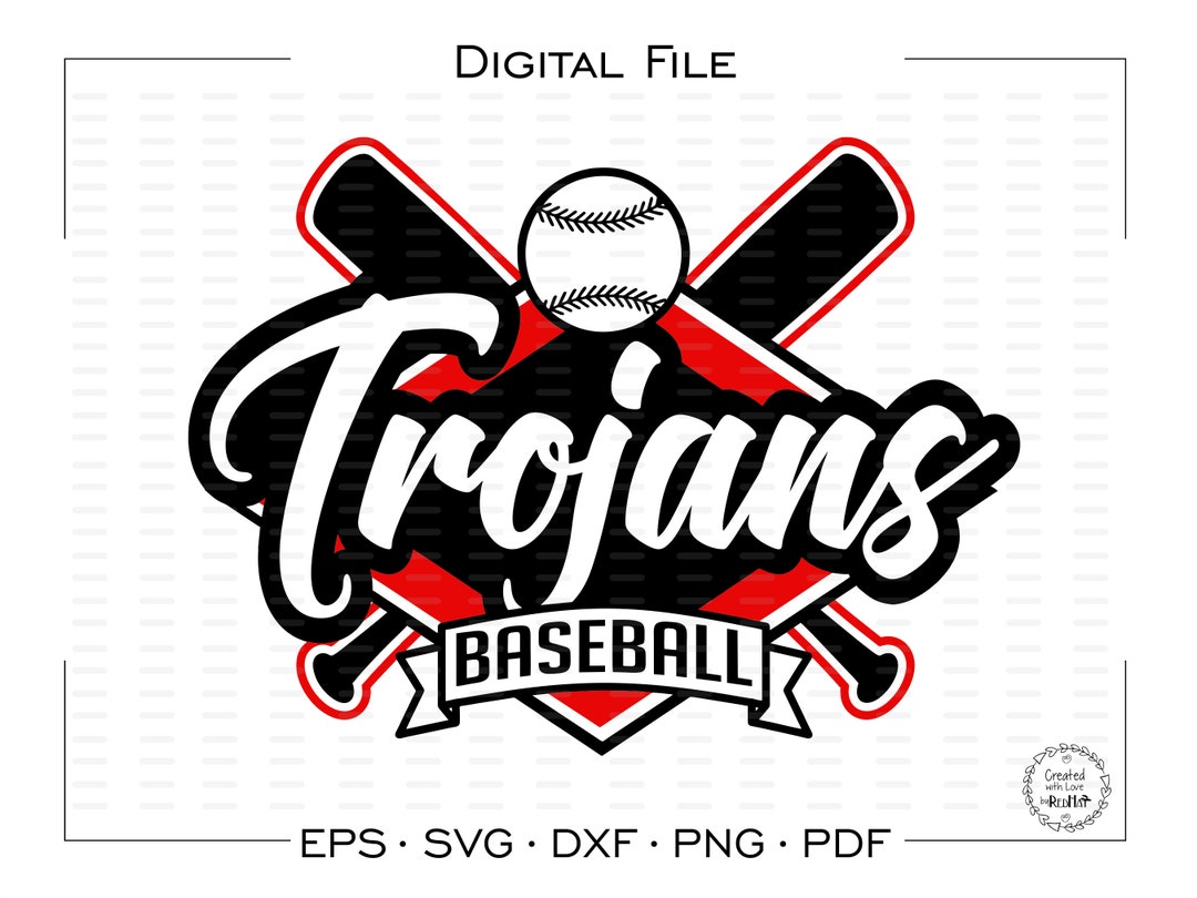 Baseball Svg, Trojan Baseball Svg, Trojan, Trojans, Baseball, Svg, Dxf ...