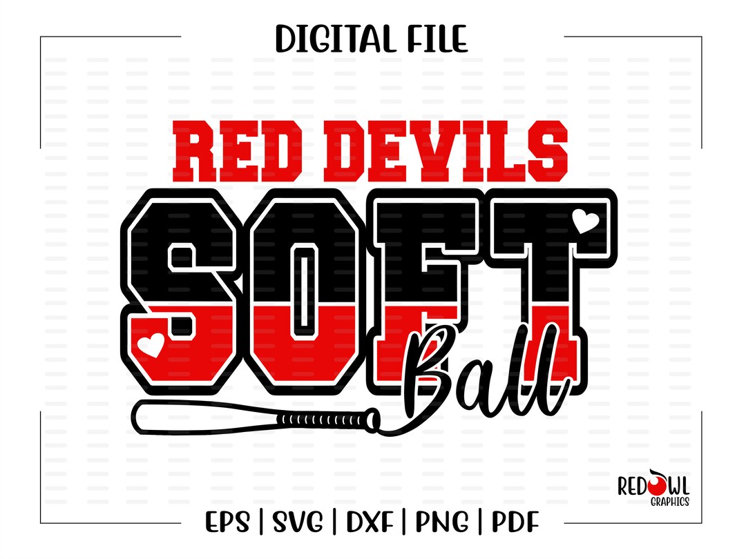 Softball Svg, Red Devil Softball Svg, Red Devil, Devil, Softball, Svg ...