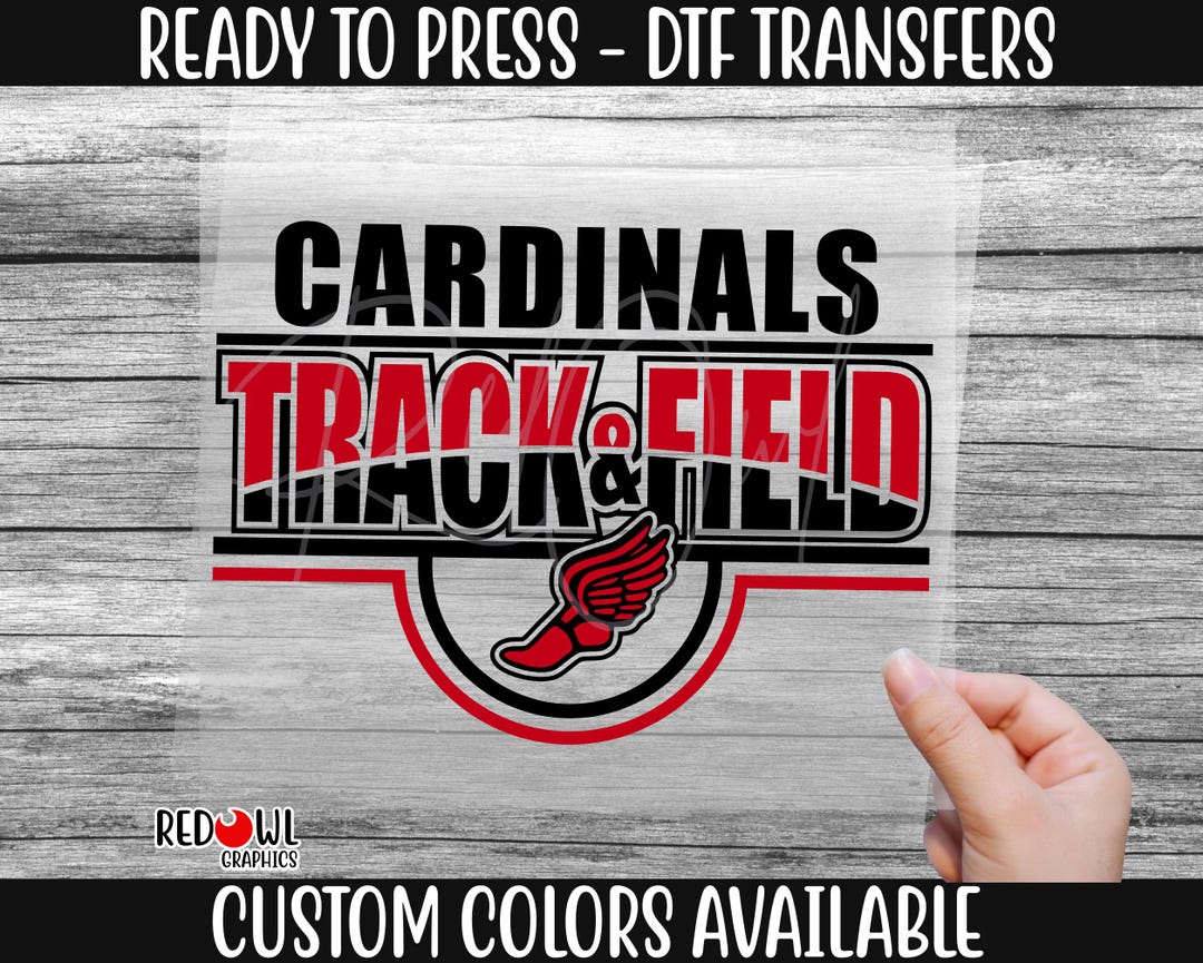 Track DTF, Ready to Press, Cardinals , Cardinals DTF, Track and Field ...