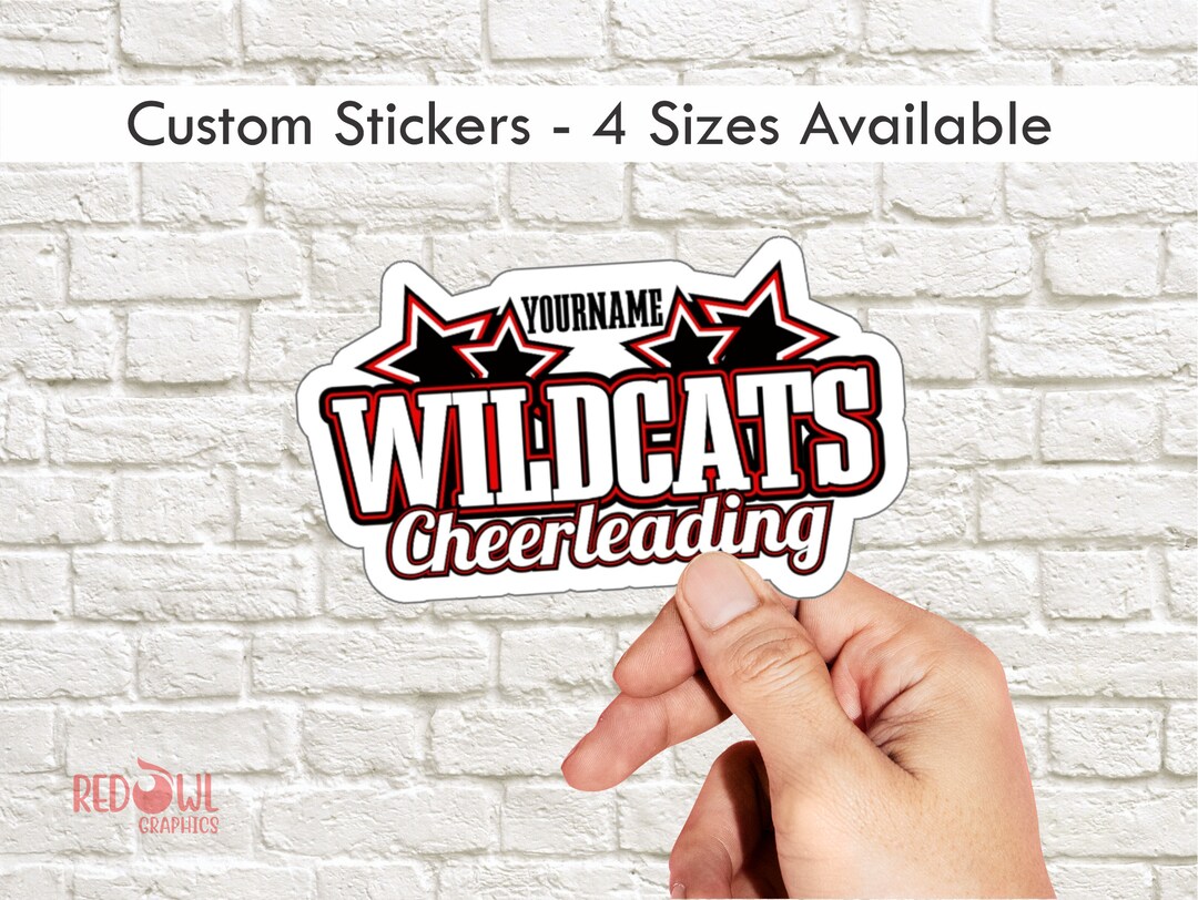 Personalized Wildcat Cheerleading Sticker Mascot School - Etsy