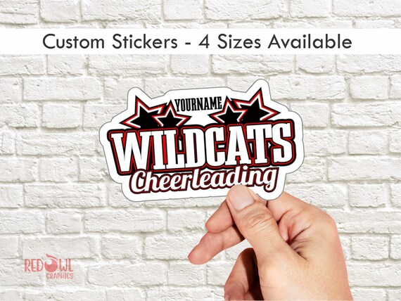 Personalized Wildcat Cheerleading Sticker Mascot School - Etsy
