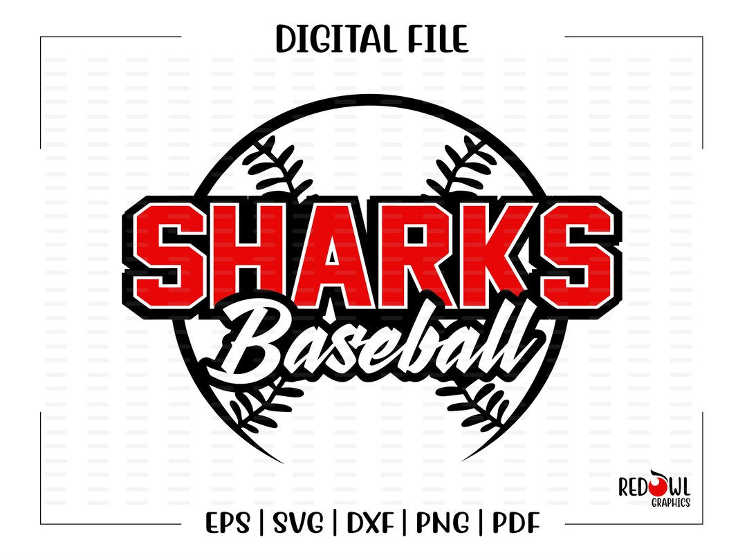 Shark Baseball Svg, Baseball Svg, Shark Baseball, Shark, Baseball ...