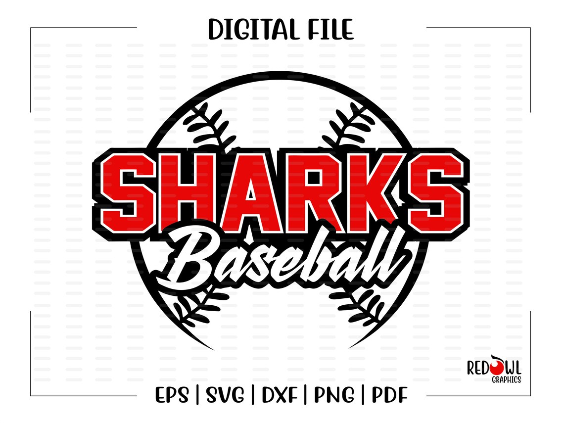 Shark Baseball Svg Baseball Svg Shark Baseball Shark - Etsy