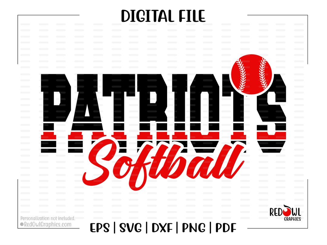Patriot Softball Svg, Softball Svg, Patriot, Patriots, Softball, Design ...