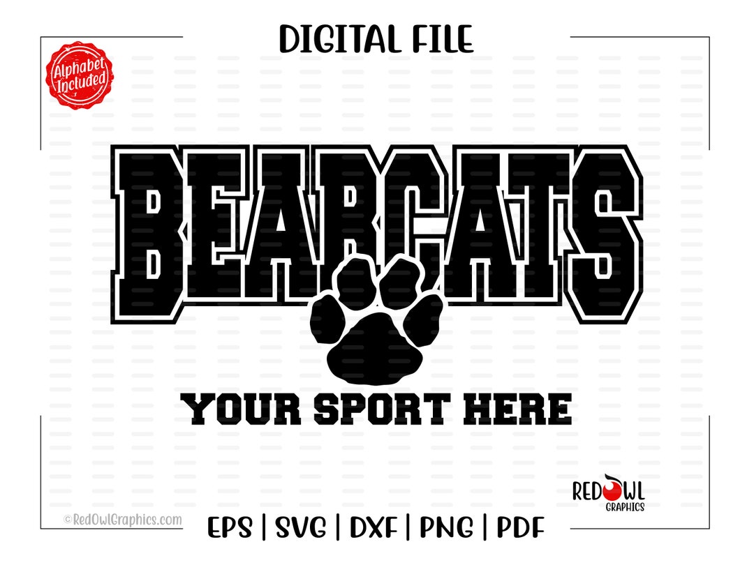 Bearcat Svg, Bearcats Svg, Bearcat, Bearcats, Mascot, School, Svg, Dxf ...