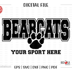 Bearcat Svg, Bearcats Svg, Bearcat, Bearcats, Mascot, School, Svg, Dxf ...