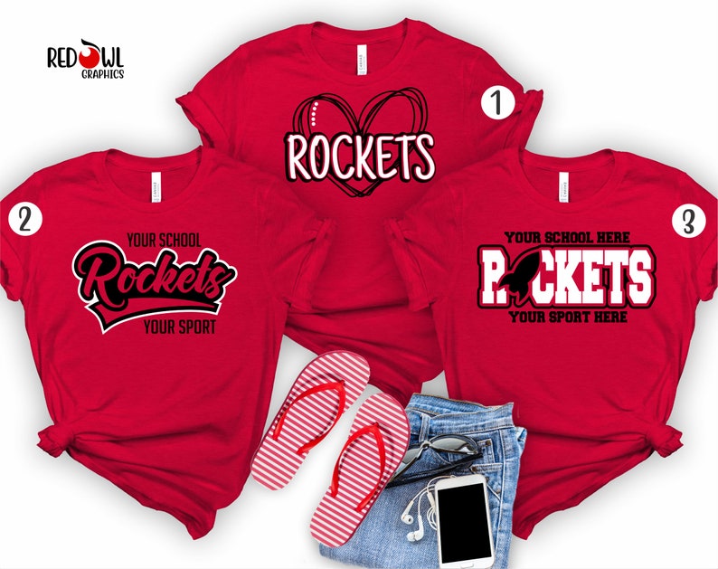 Personalized Rockets, Rockets T-shirt, Customized, T-shirt, Shirt, Tee ...