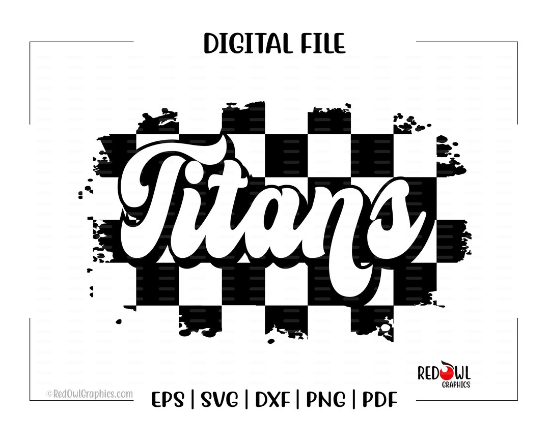 Titan Svg, Titans Svg, Titan, Titans, Mascot, Retro, Checker Board, Svg ...